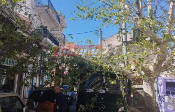 Κλαδί δέντρου έπεσε σε διερχόμενο φορτηγό στη Πάτρα